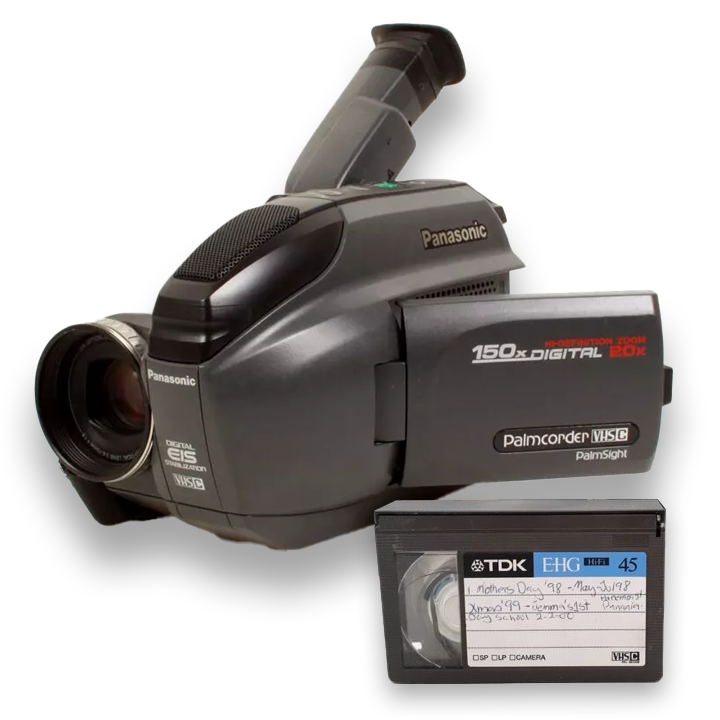 Panasonic VHS-C Tape Player Vintage Camcorder Bundle w/ USB, Blank Tap ...