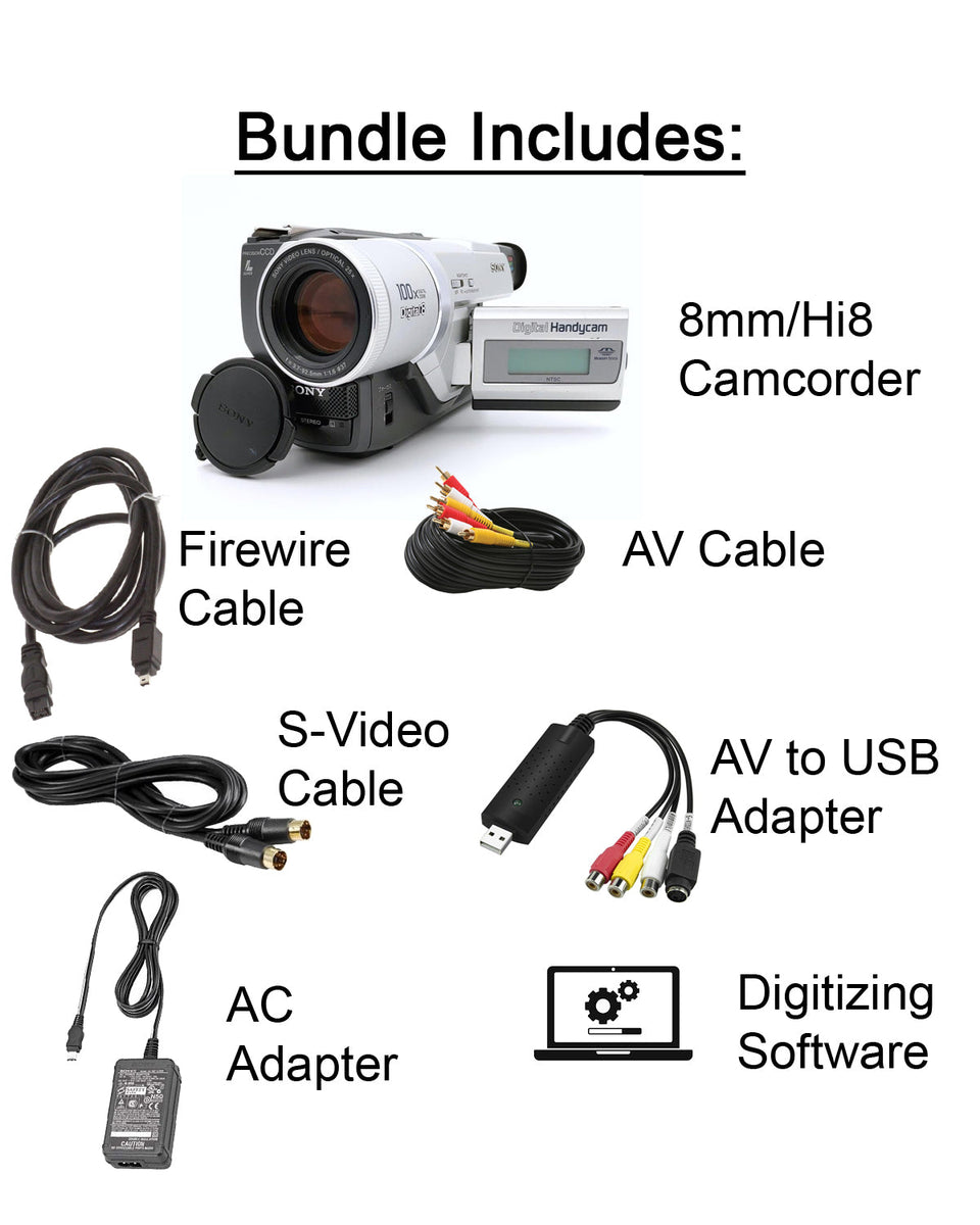 8mm Tape Player Hi8 Camcorder Bundle for Digitizing Hi8 and 8mm Tapes ...