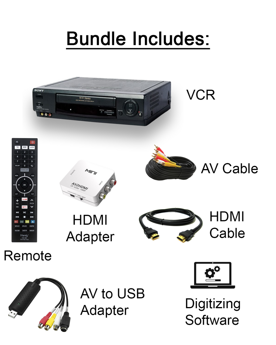 VCR Bundle - Play and Digitize VHS to DVD w/ Remote, HDMI, USB ...